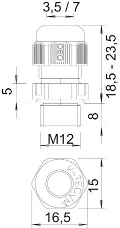 Kablovska navojnica sa navrtkom, metrički navoj, niklovana | OBO